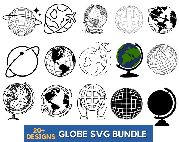 World Globe Svg, World Map Svg File for Cricut, World Globe Clipart ...