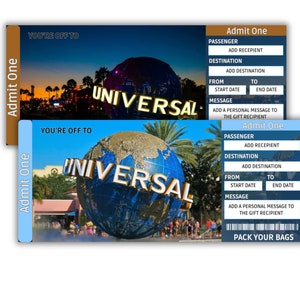 Universal Studios Trip Ticket: Surprise Boarding Pass (canva Editable ...