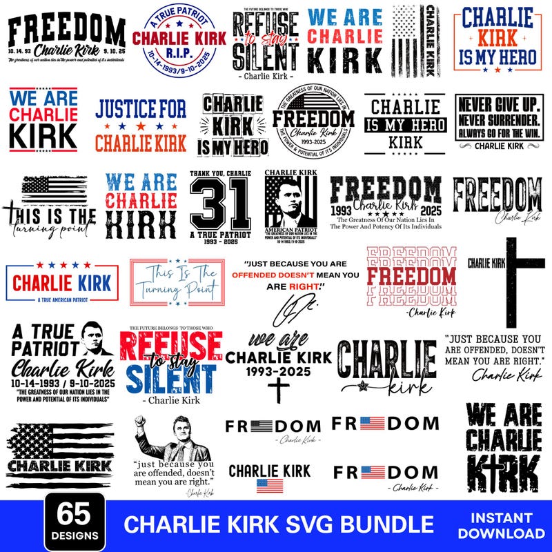 Charlie Kirk Svg - Etsy