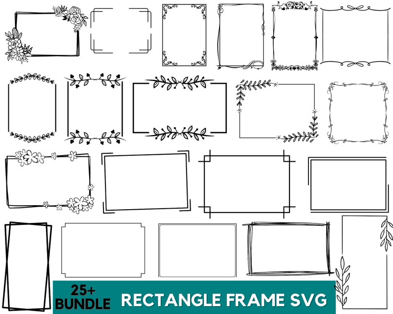 Rectangle Frame SVG Bundle: Geometric Borders (instant Download) - Etsy