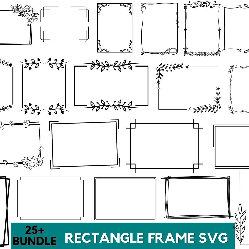 Rectangle Frame Svg - Etsy