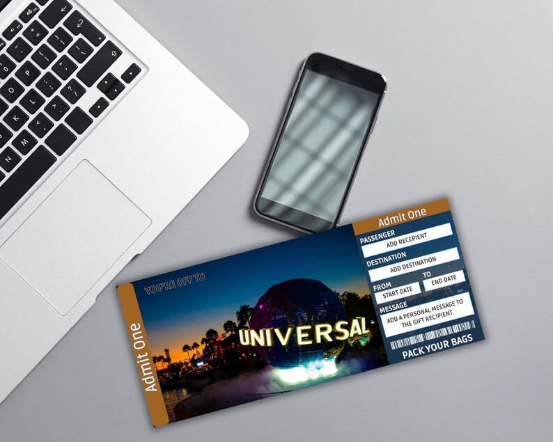 Universal Studios Trip Ticket: Surprise Boarding Pass (canva Editable ...