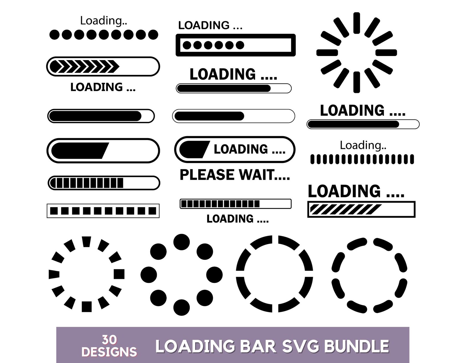 Loading Bar Svg Bundle, Loading Svg, Loading Please Wait Svg, Loading ...