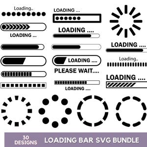 Loading Bar Svg Bundle, Loading Svg, Loading Please Wait Svg, Loading ...