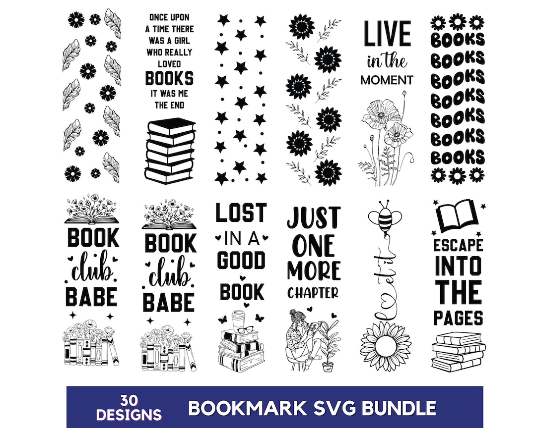 Bookmark Svg Bundle, Reading Svg, Bookmark Template Svg, Bookmark Png ...