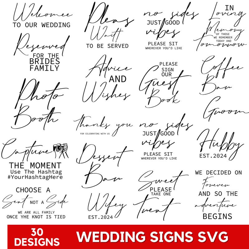 Wedding Sign Svg - Etsy