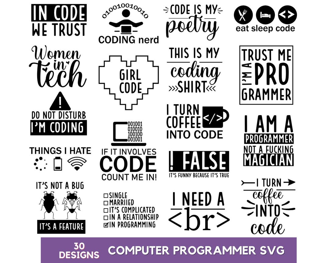 Computer Programmer Svg Bundle Coding Quote Svg Computer Programmer 5651