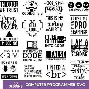 Computer Programmer Svg Bundle, Coding Quote Svg, Computer Programmer Png, Cut Files for Cricut ...