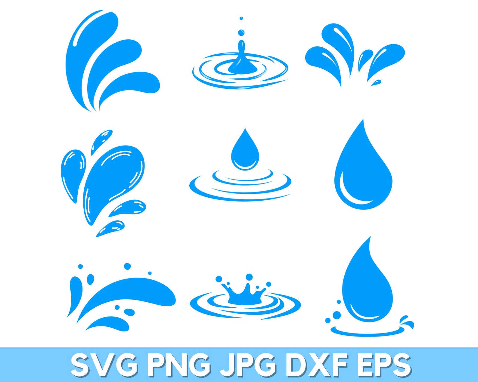 Water Drops Svg Png, Water Svg Bundle, Rain Drops Svg, Raining Svg ...