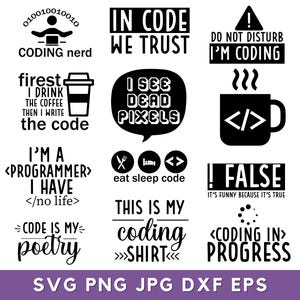 Computer Programmer Svg Bundle, Coding Quote Svg, Computer Programmer Png, Cut Files for Cricut ...