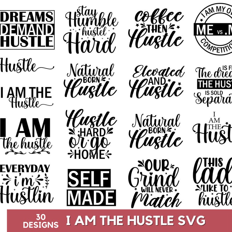 Hustle Svg - Etsy