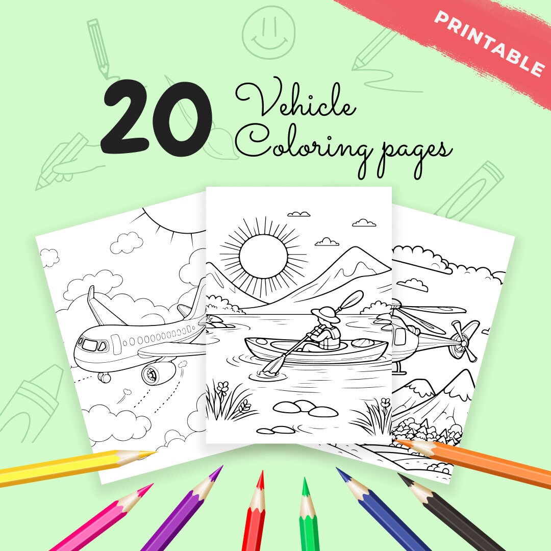 20 Vehicle Coloring Pages. Kids Coloring Pages Vehicles & Transport ...