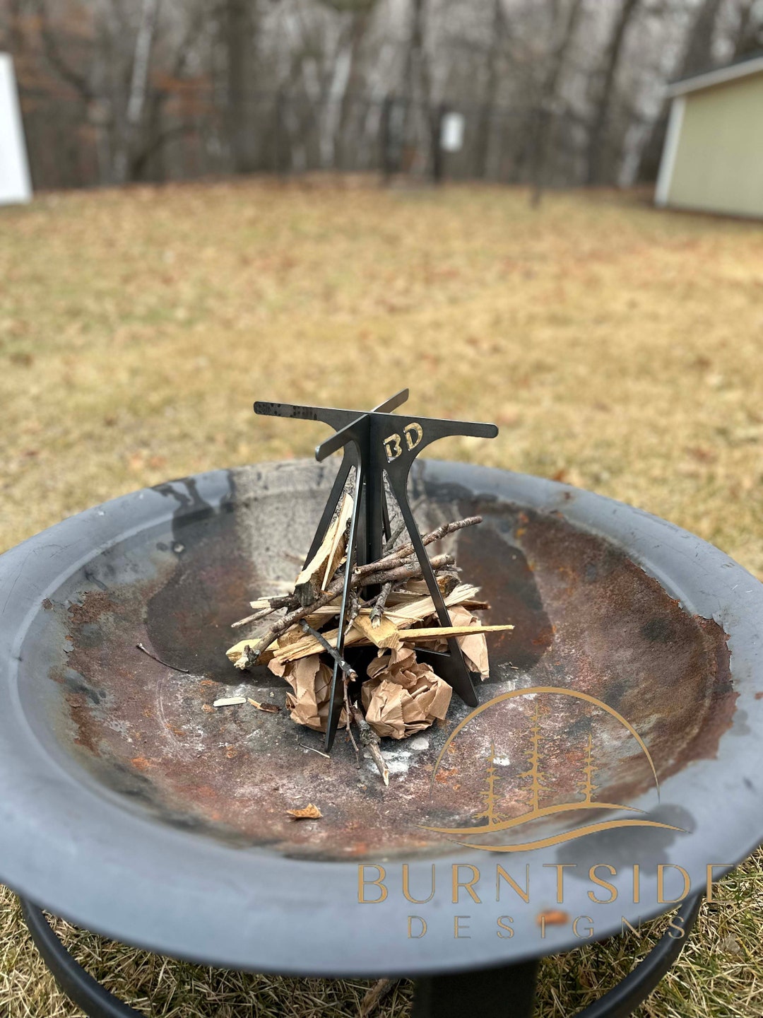 Pyramid Fire Grate - Vertical Standing Fire Pit Grate for Bonfires - Etsy