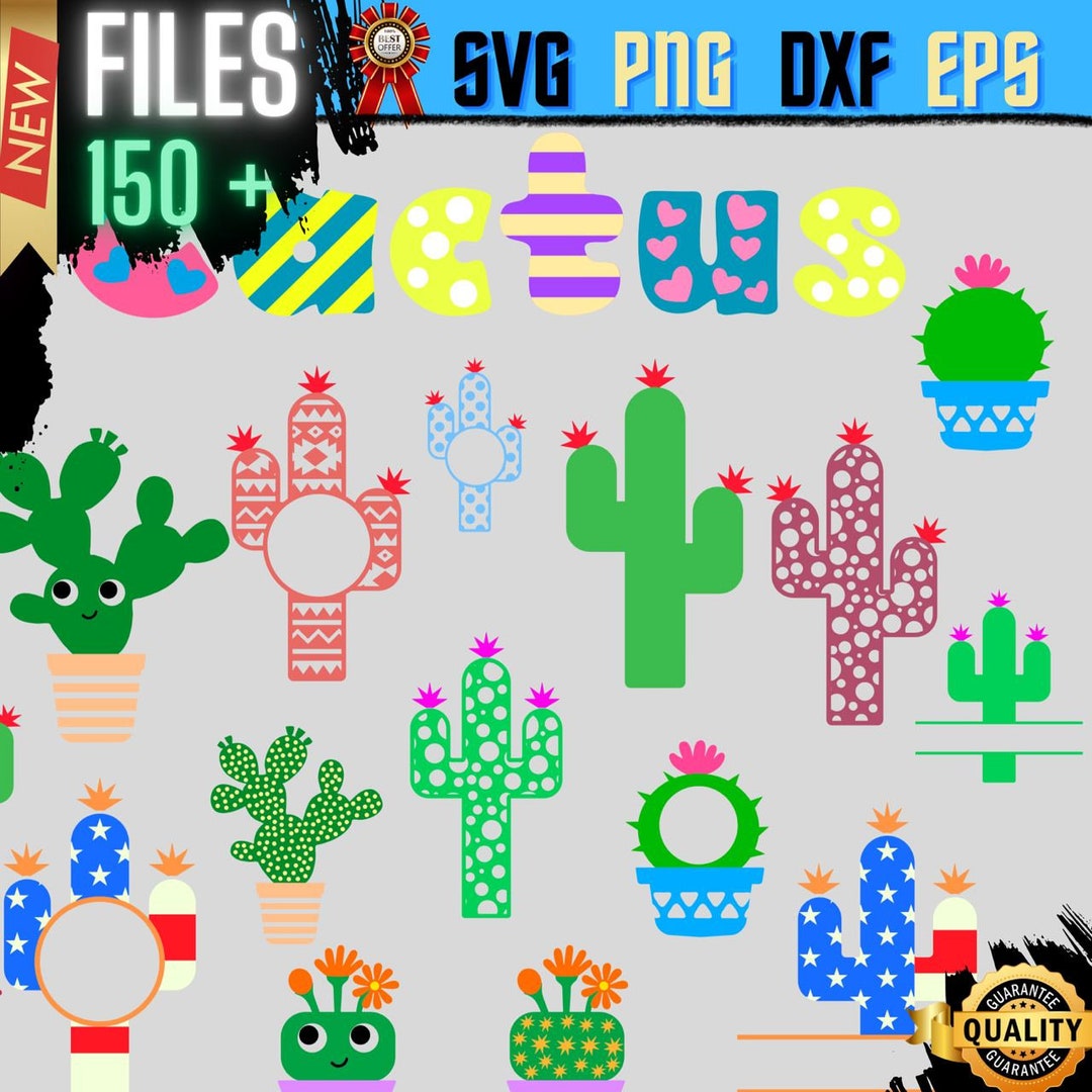 150 Cactus SVG Bundle, Cactus Flower SVG File, Cut Files, Clipart ...