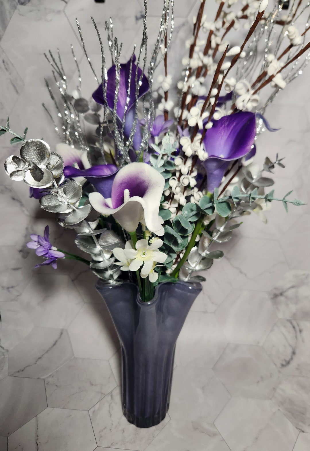Custom Artificial Flower Arrangement With Glass or Ceramic Vase - Etsy