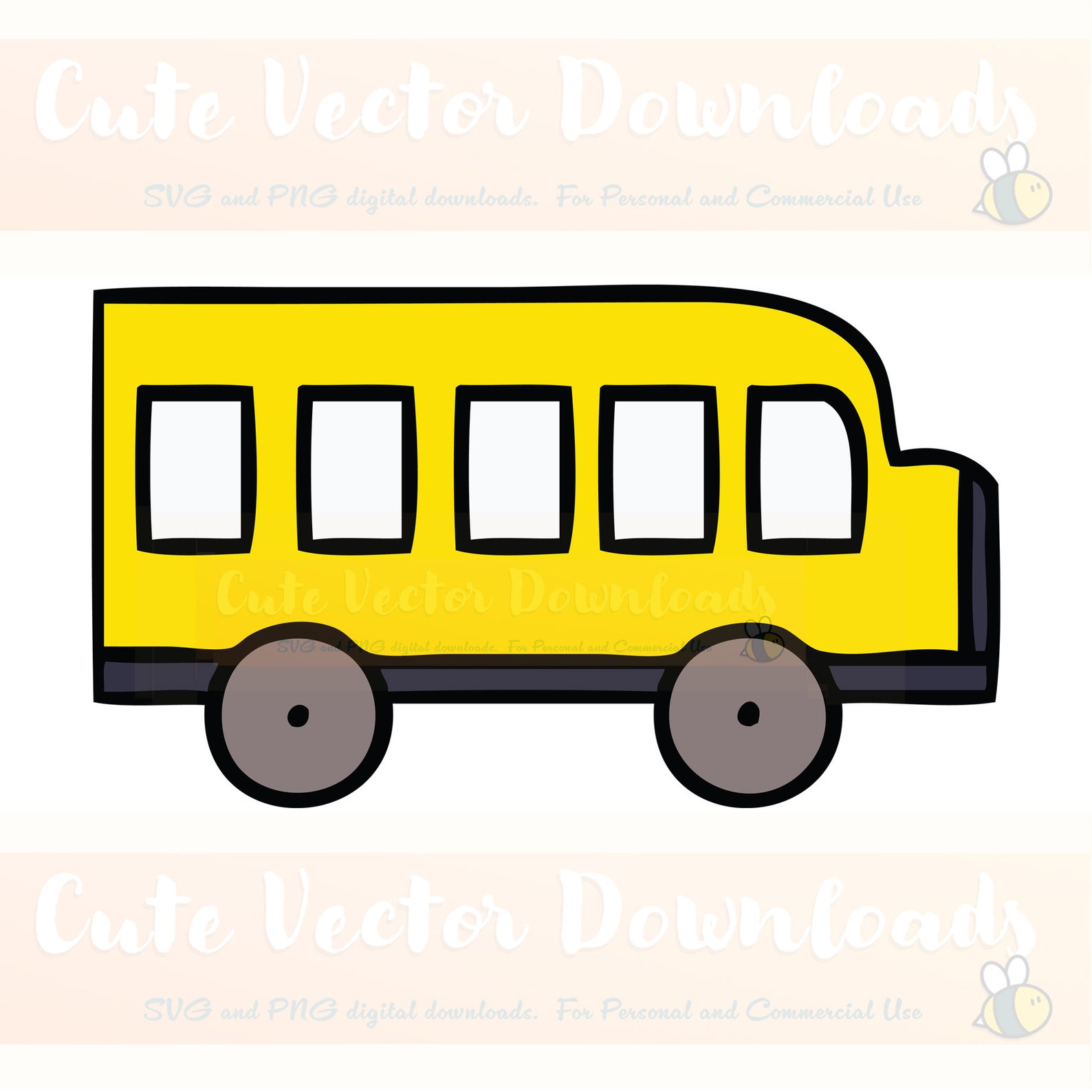 School Bus Visual Aid Vector Download in Colour and Black Line. PNG and ...