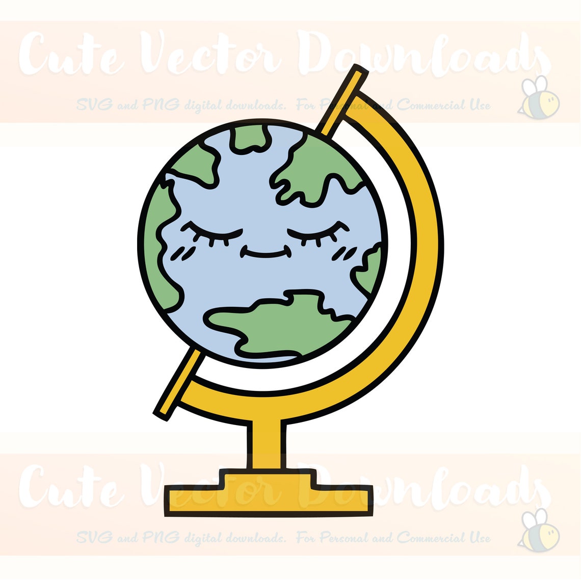 Cute School Geography Earth Globe Visual Aid Vector Download in Colour ...