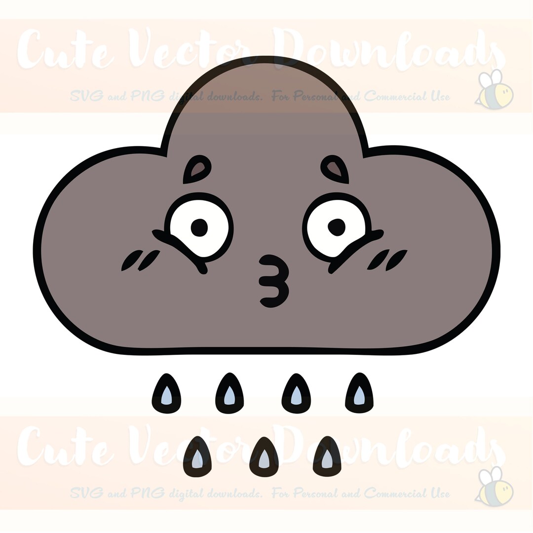 Cute School Weather Rain Cloud Visual Aid Vector Download in Colour and ...