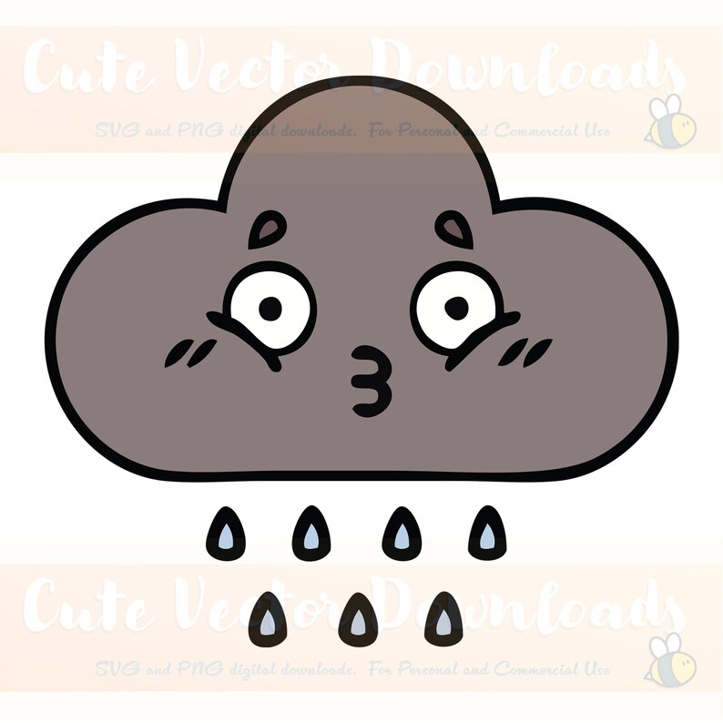 Cute School Weather Rain Cloud Visual Aid Vector Download in Colour and ...