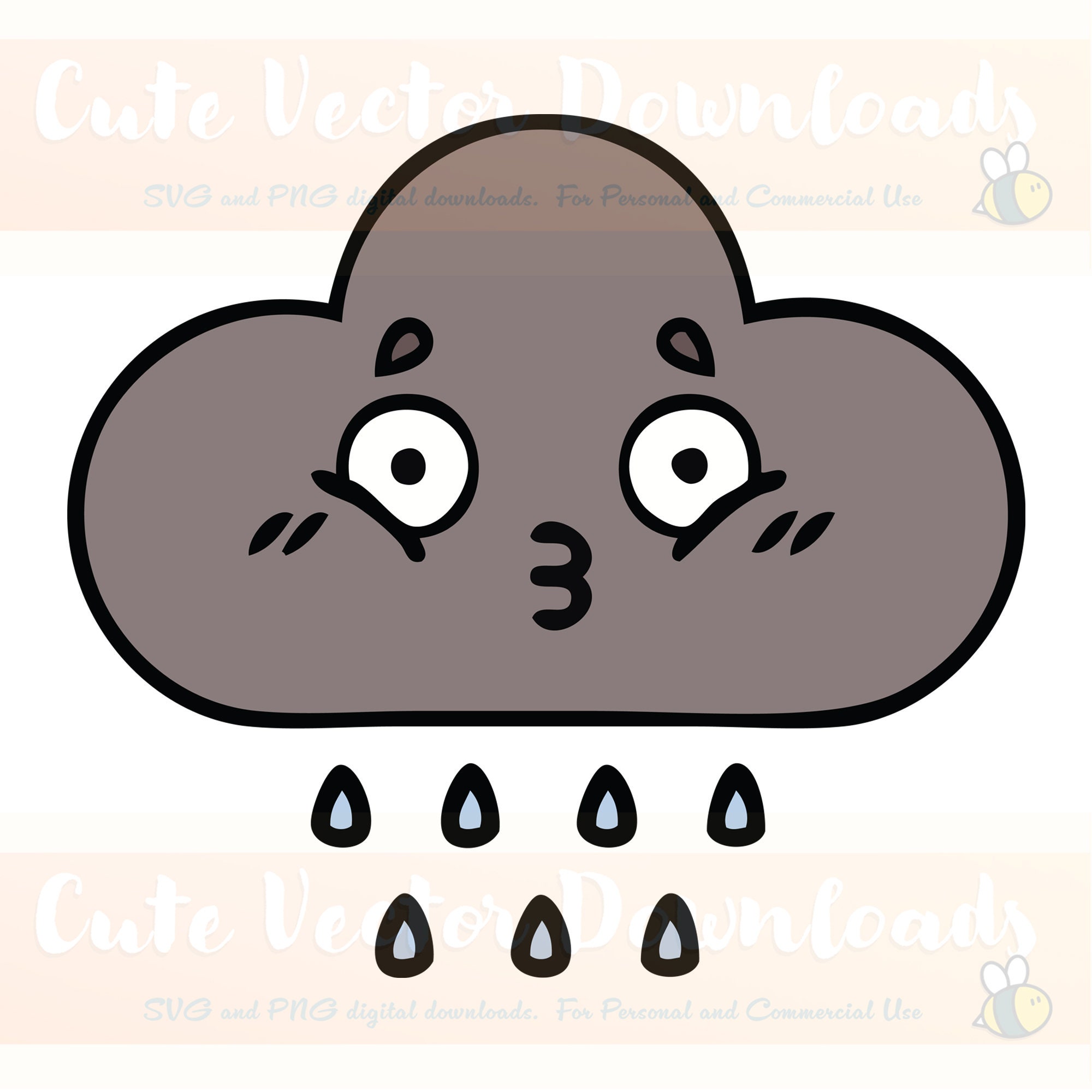 Cute School Weather Rain Cloud Visual Aid Vector Download in Colour and ...
