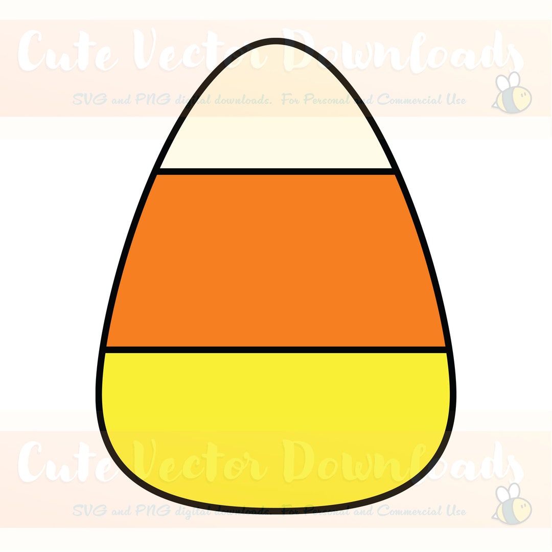 Halloween Candy Corn Vector Download in Colour and Black Line. PNG and ...