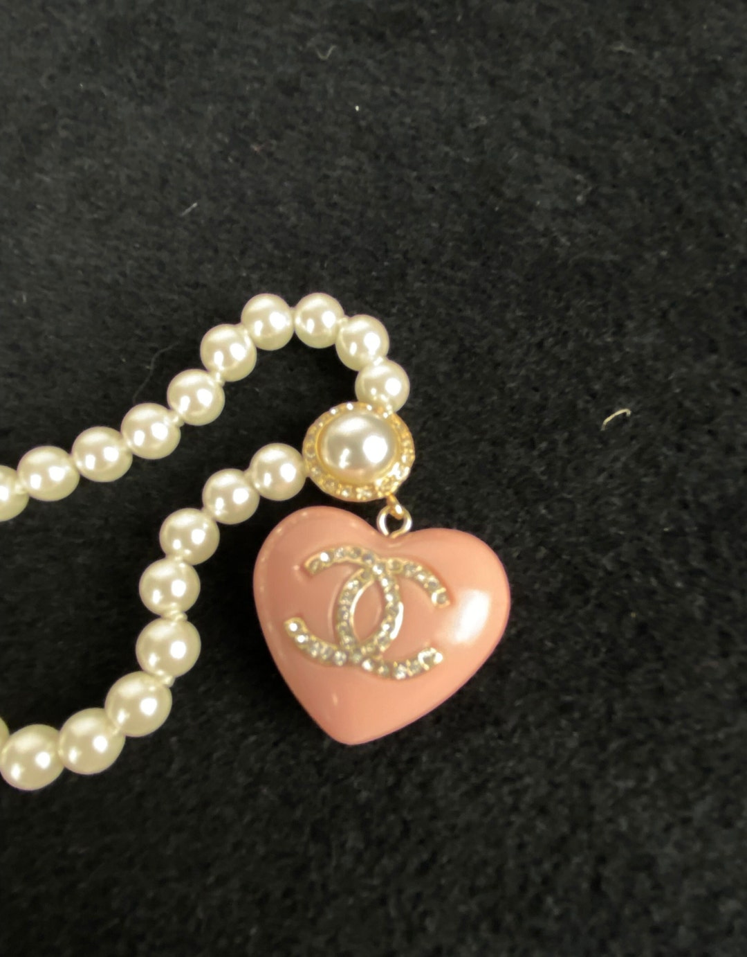 Vintage Baby Pink Heart Necklace - Etsy