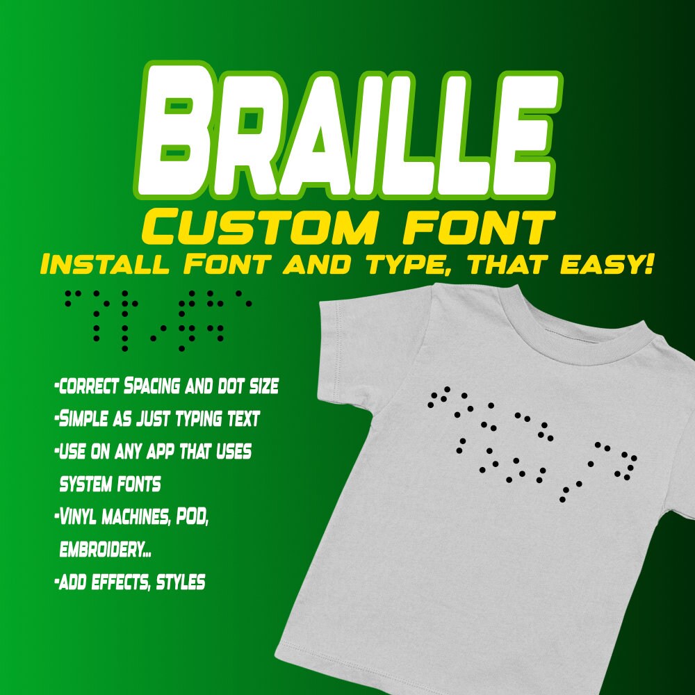 Custom Braille Font - Install and Type, Its That Easy - Etsy