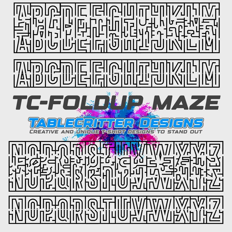 Custom Foldup Maze Font: Working Maze Design (digital Download) - Etsy