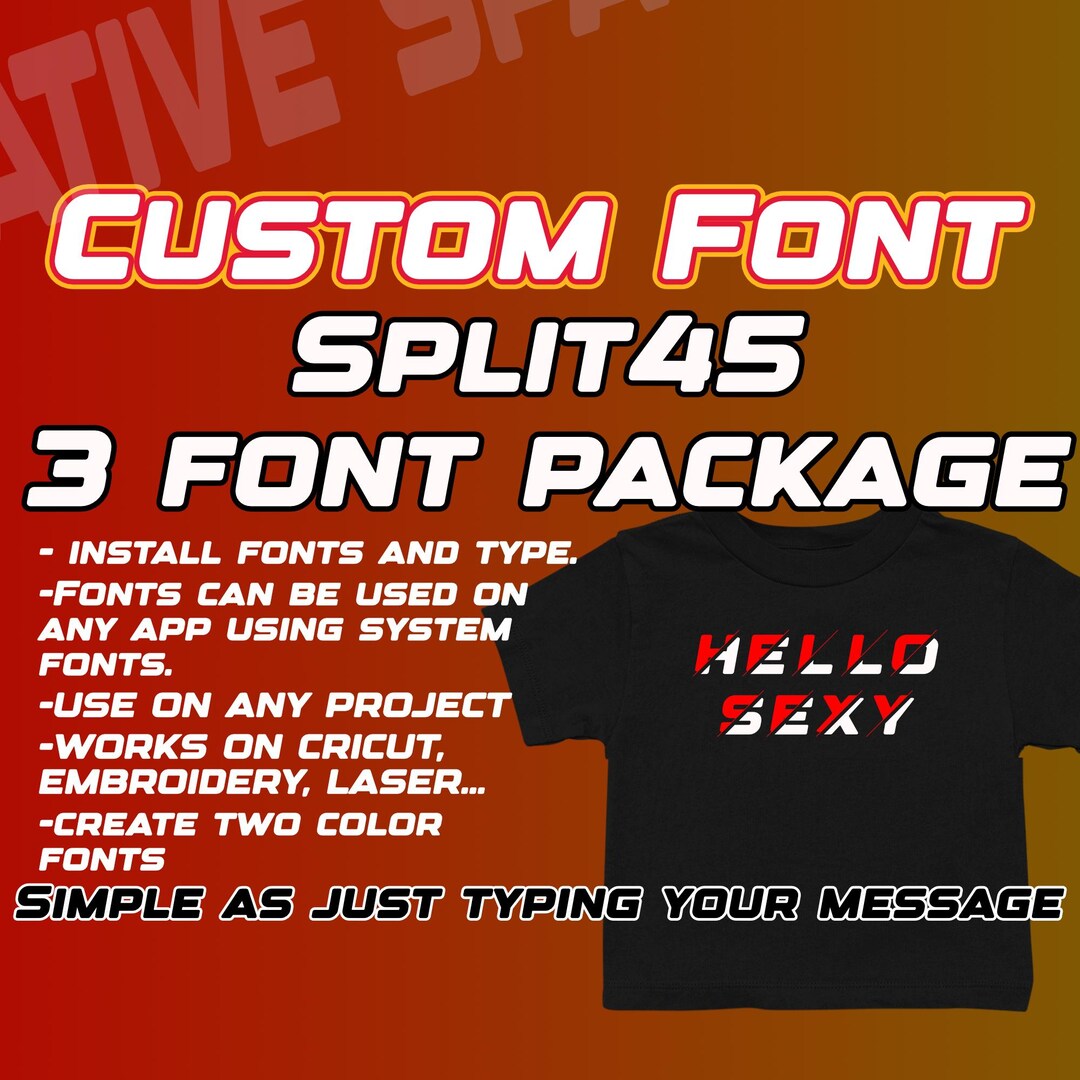 Split45 Custom Font: 2-color Font Package - Etsy