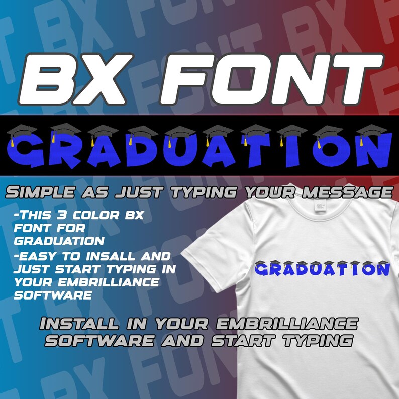 BX Font - GRADUATION - Three Color Font Celebrating Graduation, for ...