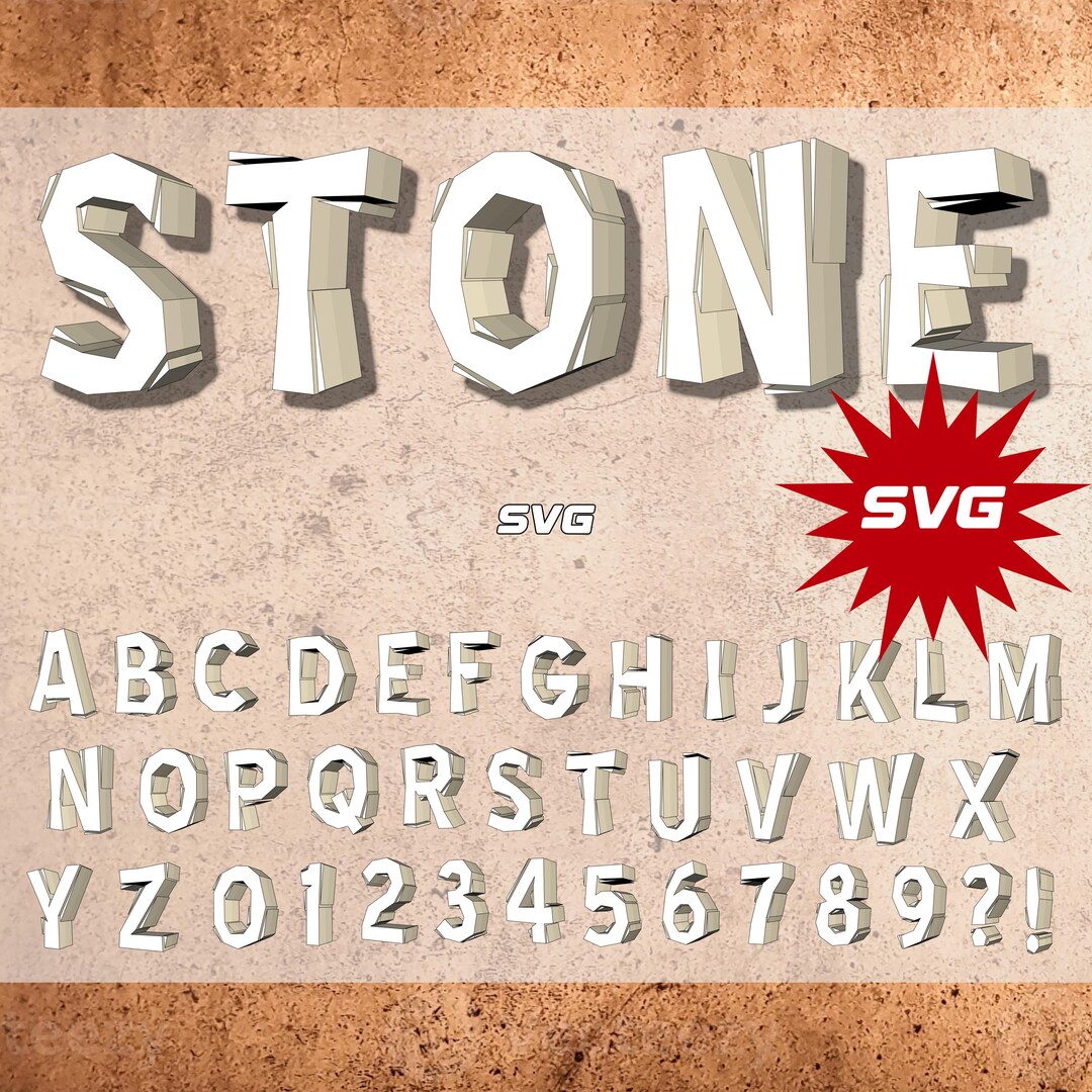 SVG Vector 3D Characters of STONE Effects. - Etsy