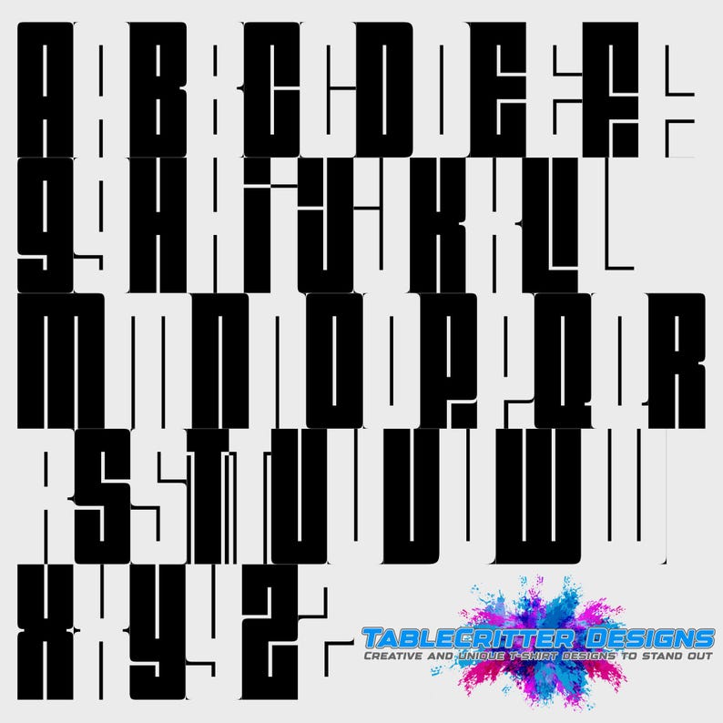 Custom Font - Negative Space Block - Etsy