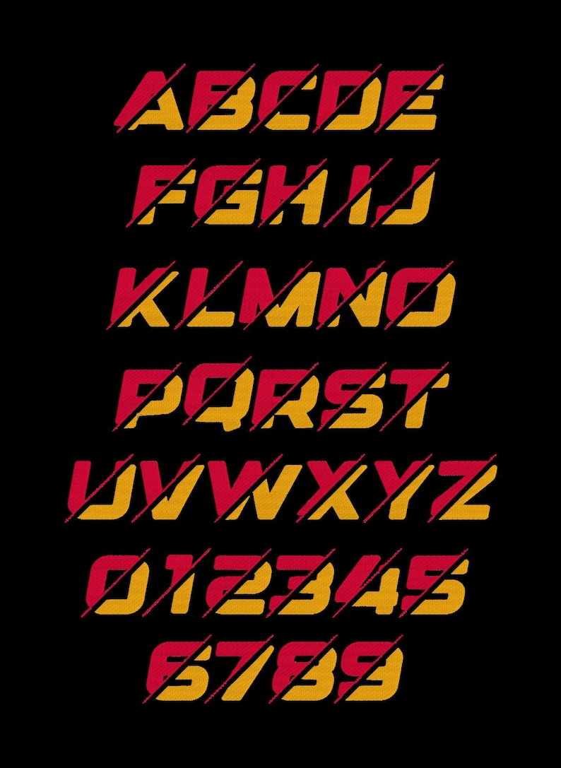 BX Font - Split 45 - Two Color Font for Embroidery Using Embrilliance ...
