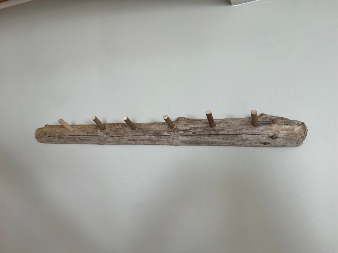 6 Hook Driftwood Coat Rack 48long X 5 High X 5 Deep Beach House, Rustic ...