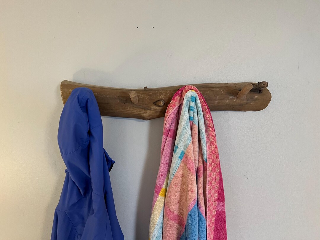 4 Hook Driftwood Coat Rack (25"long X 5" High X 4" Deep) Beach House ...