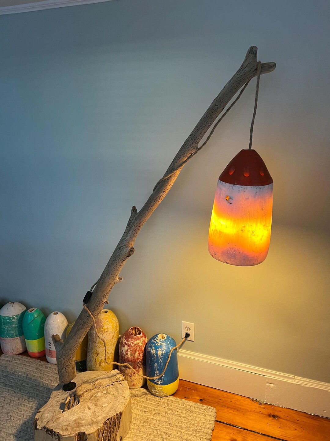 Lobster Buoy Hanging Light (stand Not Included) - Etsy