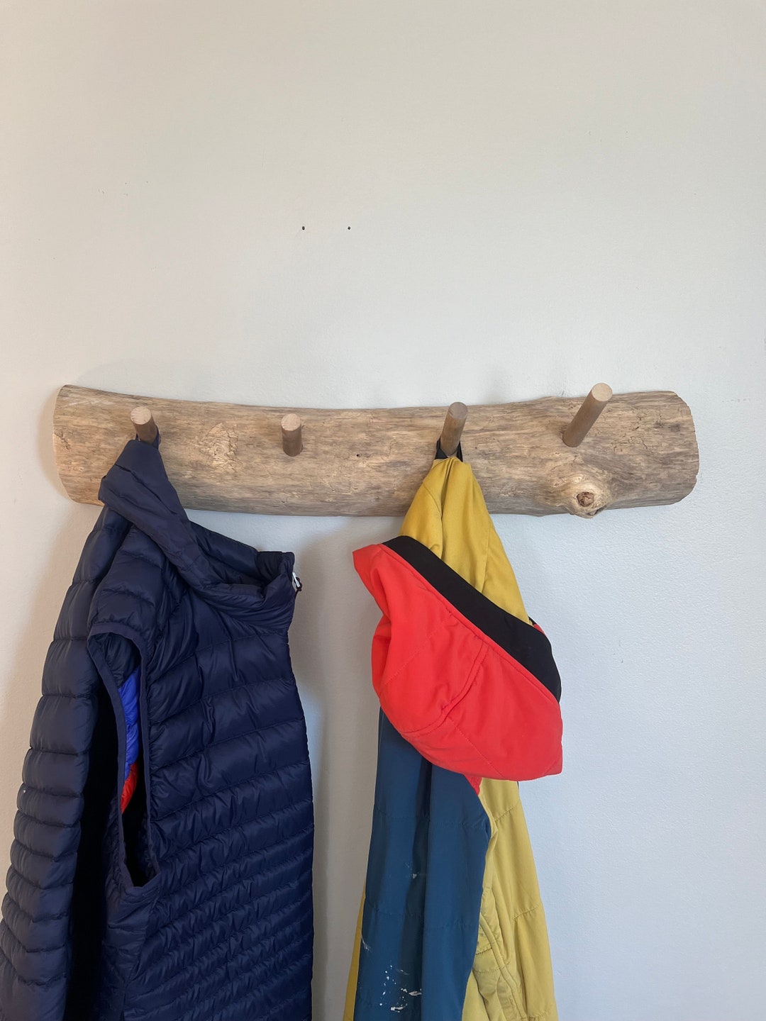 4 Hook Driftwood Coat Rack (25"long X 5" High X 5" Deep) Beach House ...