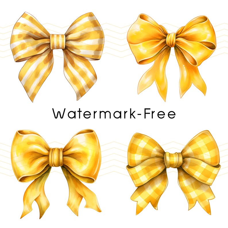 Watercolor Yellow Bow Clipart – 15 PNG Files (digital Download) - Etsy