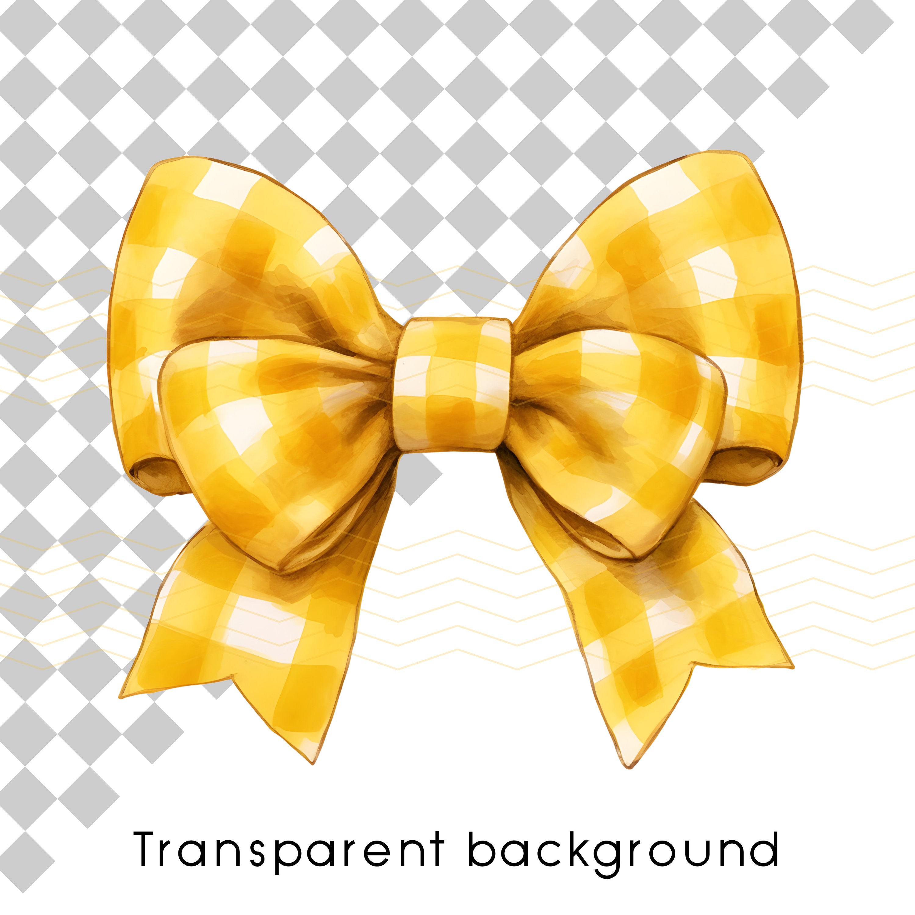Watercolor Yellow Bow Clipart - 15 Transparent PNG, Digital Downloads ...