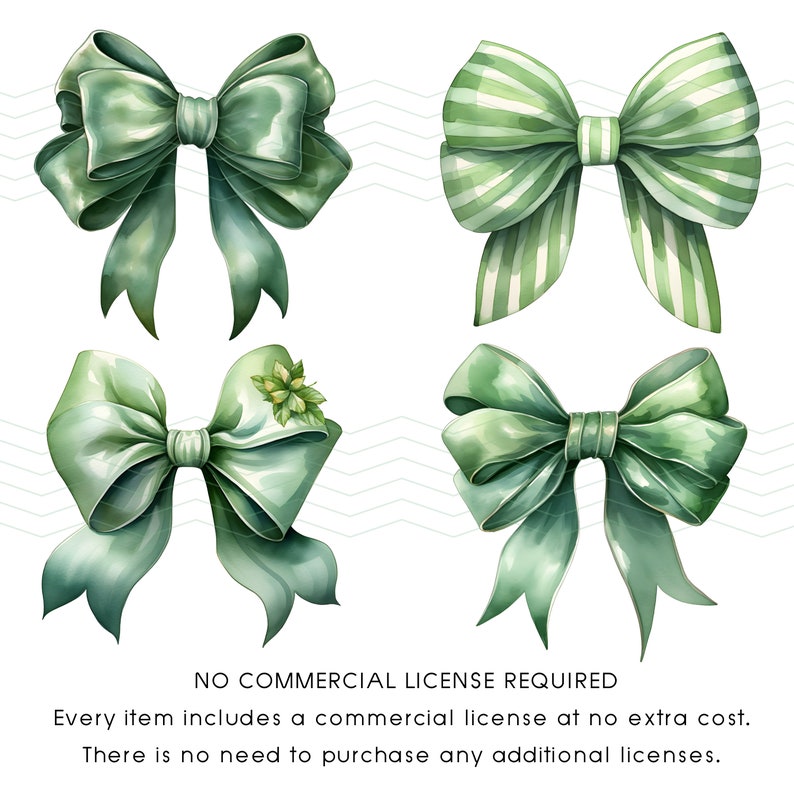 Watercolor Green Bow Clipart - 22 Transparent PNG, Digital Downloads ...
