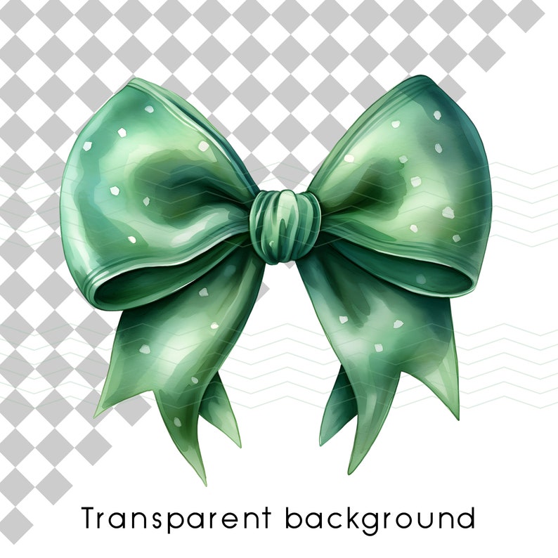 Watercolor Green Bow Clipart - 22 Transparent PNG, Digital Downloads ...