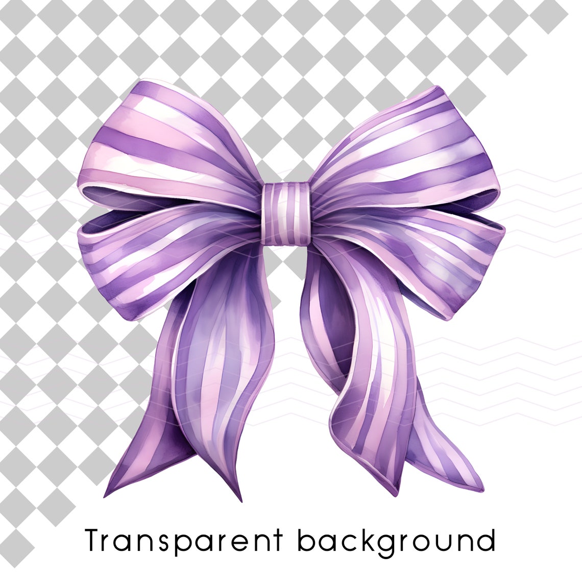 Watercolor Purple Bow Clipart - 20 Transparent PNG, Digital Downloads ...