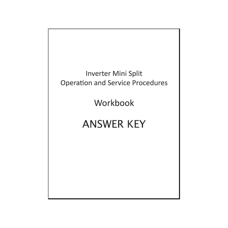 Workbook Inverter Mini Split Operation And Service Procedures Etsy 9744