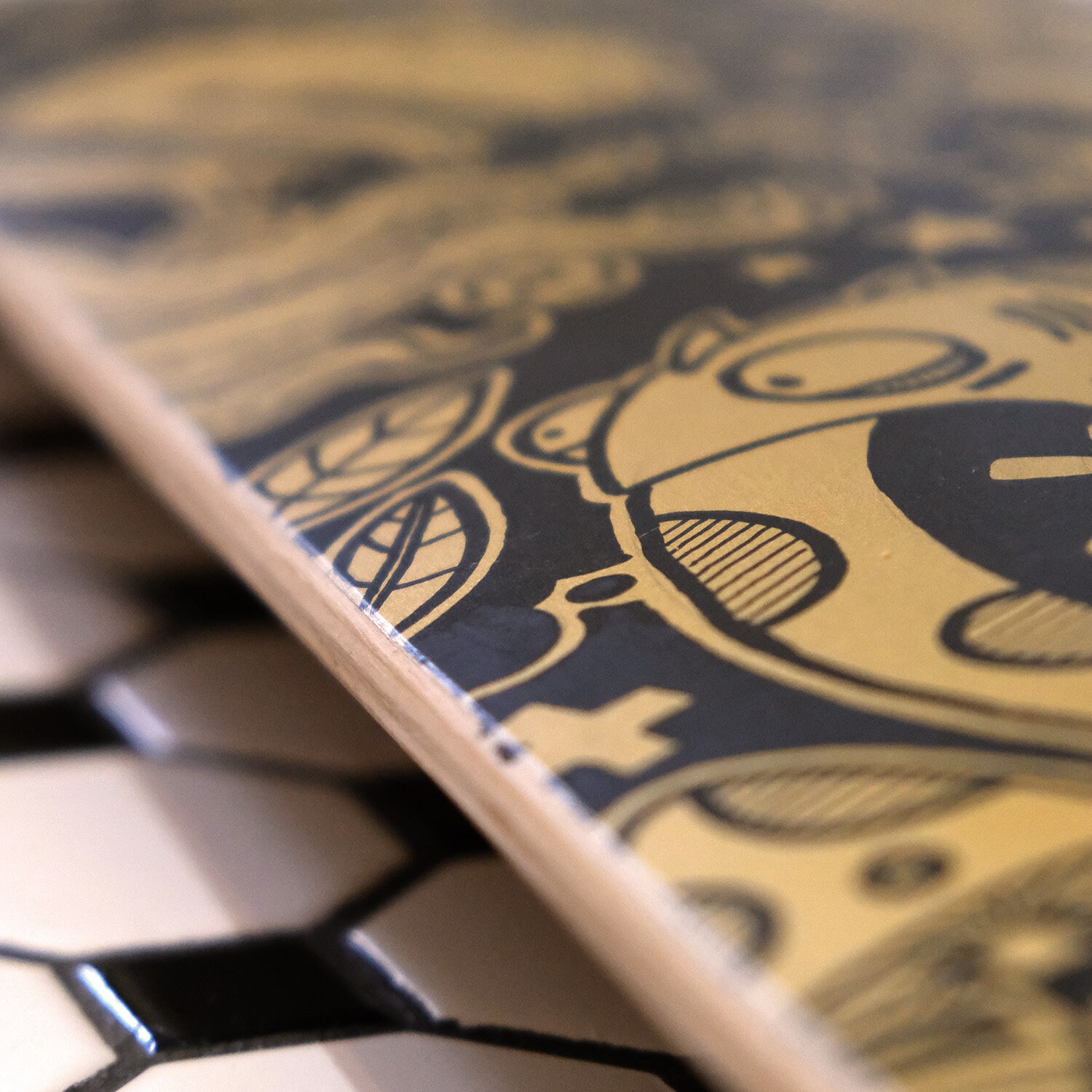 Coil - Hand Painted Skateboard Deck - Burnished Gold and Black - Etsy