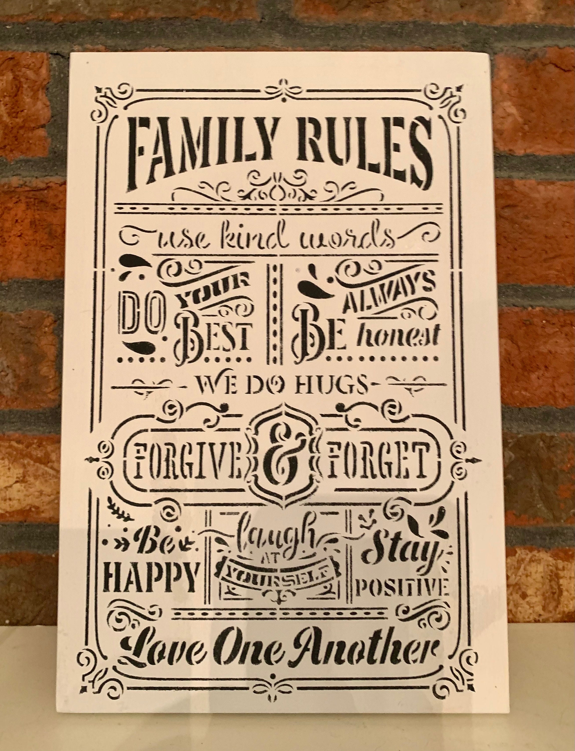 Family Rules Sign Wall Art Rustic Wall Decor Housewarming Gift Wall ...