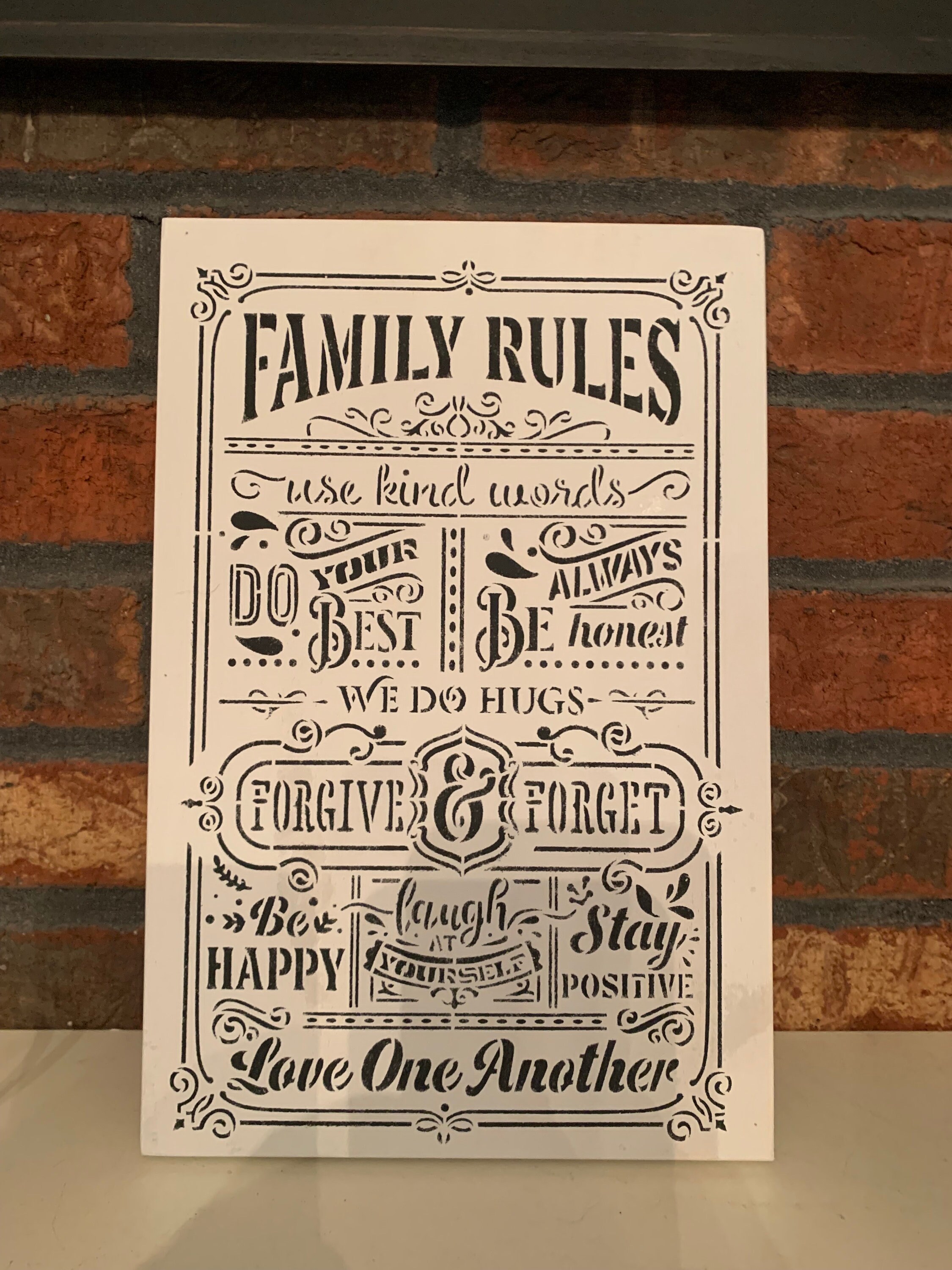 Family Rules Sign Wall Art Rustic Wall Decor Housewarming Gift Wall ...