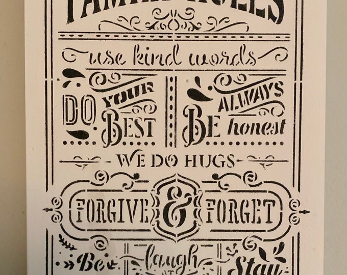 Family Rules Sign | Wall Art | Rustic Wall Decor | Housewarming Gift ...