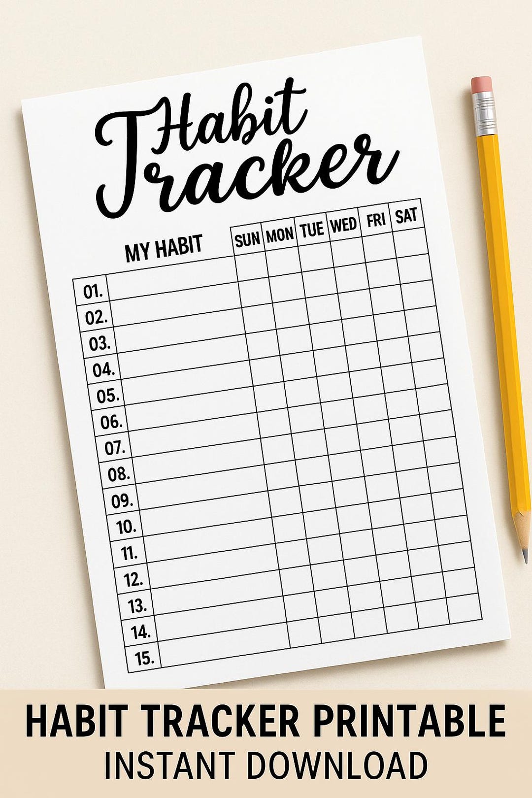 Editable Habit Tracker Template for School, Life, Business, Work ...