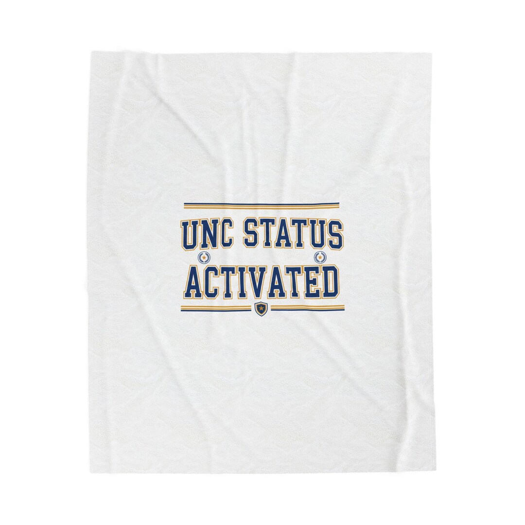 UNC Status Activated Velveteen Plush Blanket | Varsity Crest, Vintage ...