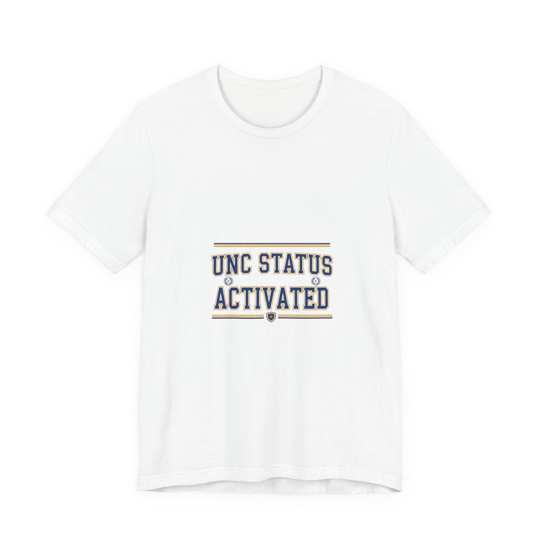 UNC Status Activated Tee | Varsity Crest, Vintage Year Humor - Etsy